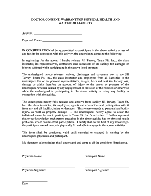 Fillable Online Doctor Consent Form - Team Fit Fax Email Print - pdfFiller
