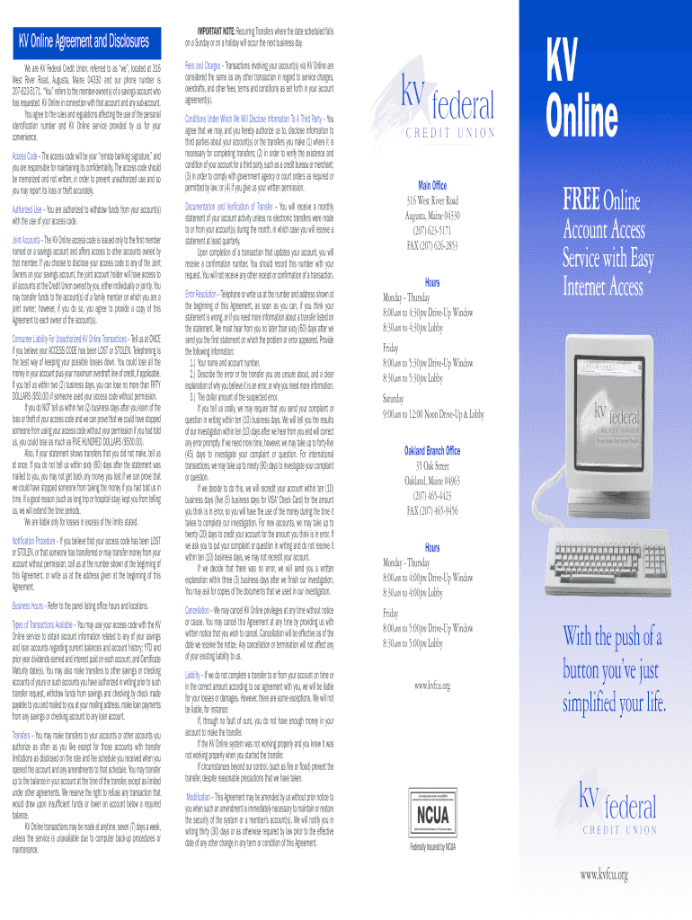 Kvfcu - Fill Online, Printable, Fillable, Blank | pdfFiller