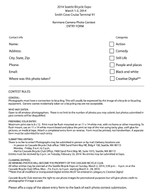 Fillable Online Expo-2014-photo-contest-form Fax Email Print - pdfFiller