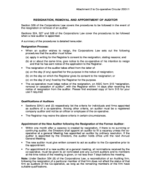 Fillable Online RESIGNATION, REMOVAL AND APPOINTMENT OF AUDITOR Fax ...