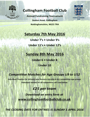 Football Tournament Entry Form | pdfFiller