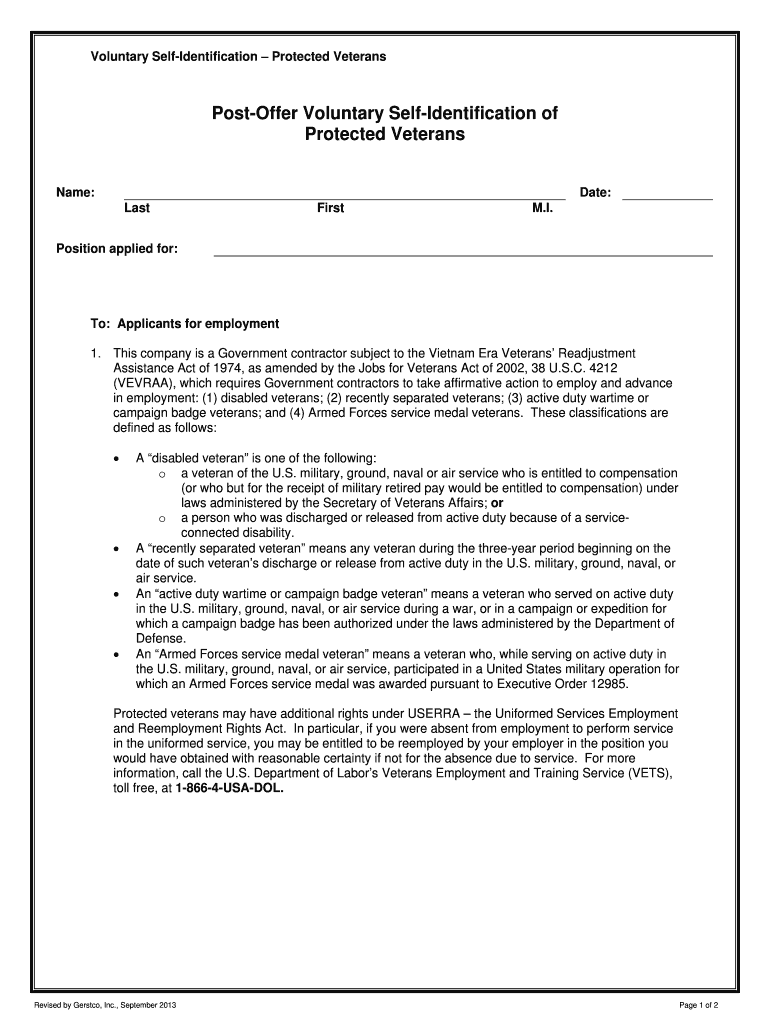 Fillable Online uvm Voluntary Self-bIdentificationb of Protected ...