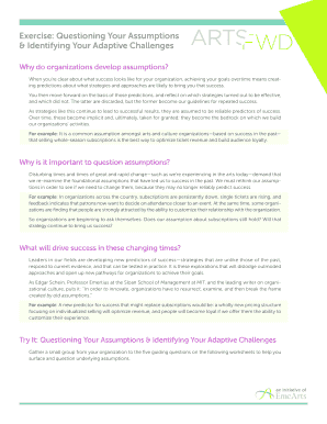 Fillable Online Exercise: Questioning Your Assumptions Fax Email Print ...