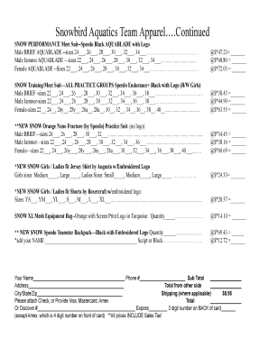 Fillable Online SNOW Order Form 2014ppt Fax Email Print - pdfFiller