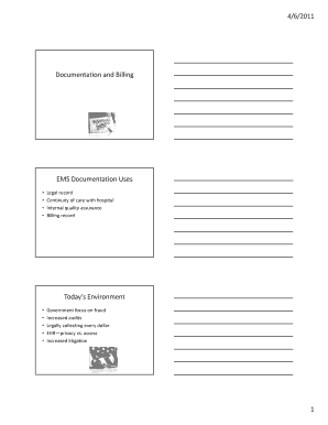 Fillable Online 462011 1 Documentation and Billing EMS Documentation ...