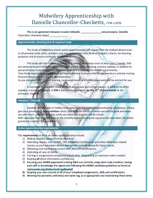 Fillable Online Midwifery Apprenticeship with Danielle Chancellor ...