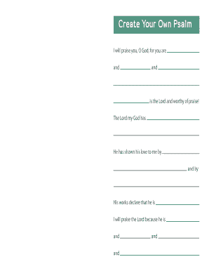 Fillable Online cccomaha Psalm Create Your Own Psalm Psalm Create Your ...