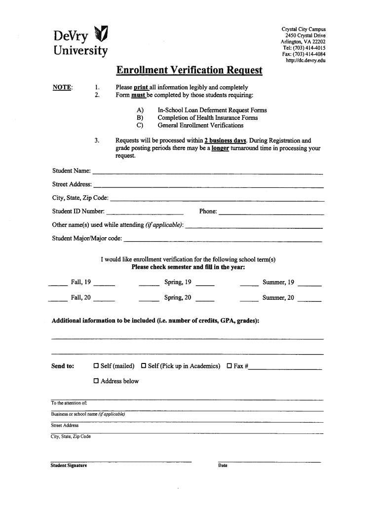 Fillable Online Crystal City Campus Fax Email Print - pdfFiller