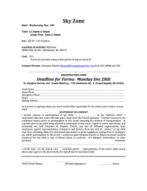 Fillable Online Template permission slip - St Stephen Catholic ...