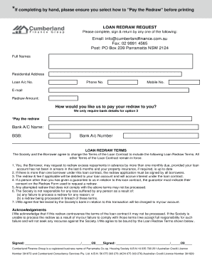 Fillable Online "Pay the Redraw" before printing LOAN REDRAW REQUEST ...