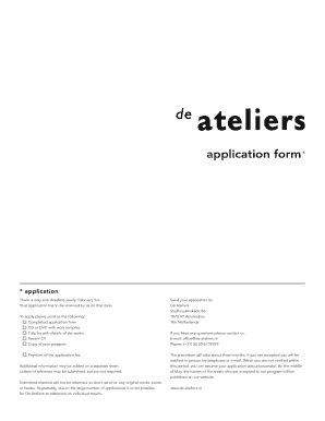 Fillable Online de-ateliers Application bformb - de Ateliers Fax Email Print - pdfFiller