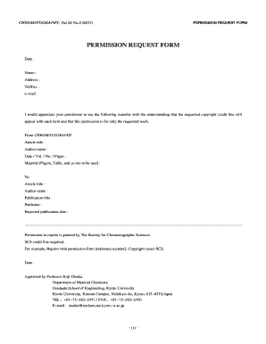 Fillable Online chromsoc PERMISSION REQUEST FORM - chromsocjp Fax Email ...