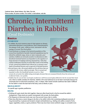 Fillable Online Chronic, Intermittent Diarrhea in Rabbits (PDF ...