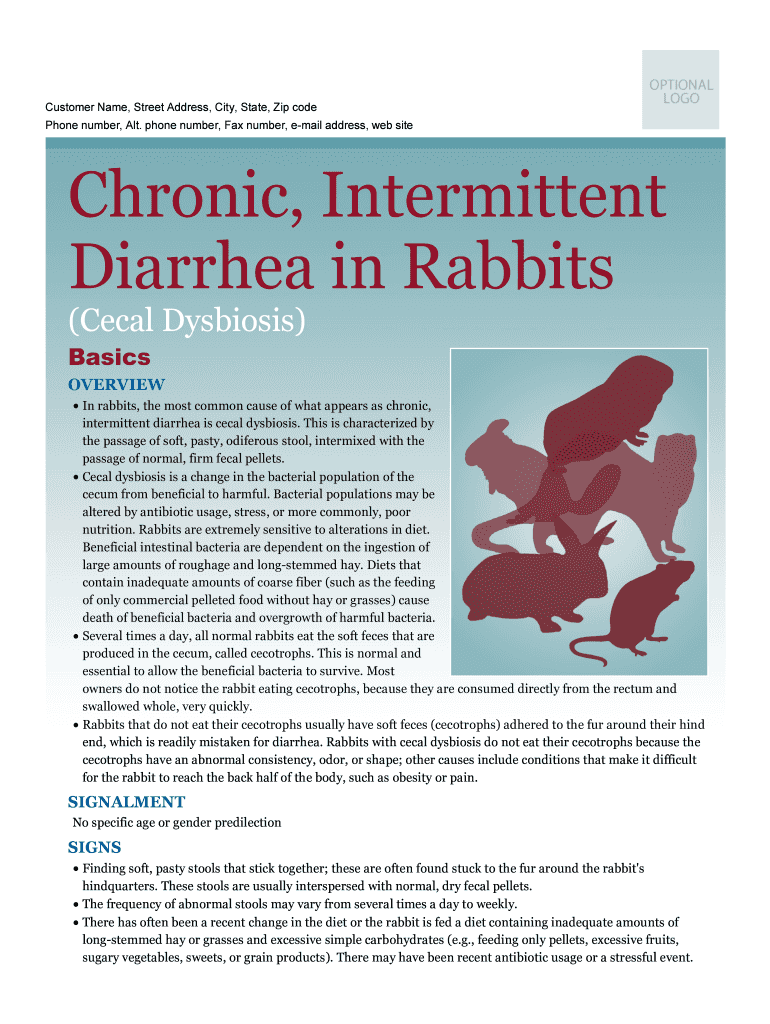 Fillable Online Chronic, Intermittent Diarrhea in Rabbits (PDF ...