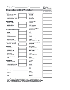Fillable Online Schedule C, self employed worksheet.xlsx - Sikka And ...
