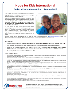 Fillable Online hopeforkids co Hope for Kids International Design a ...