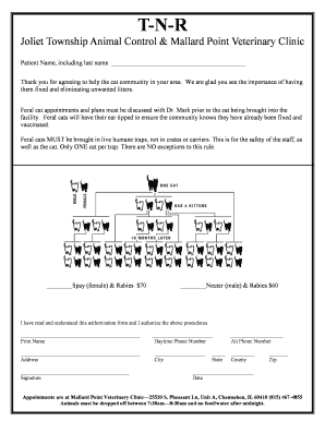 Fillable Online joliettownshipanimalcontrol TNR form - Joliet Township ...