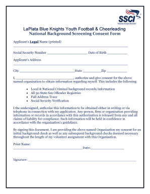 Fillable Online National Background Screening Consent Form - LPBK Fax ...