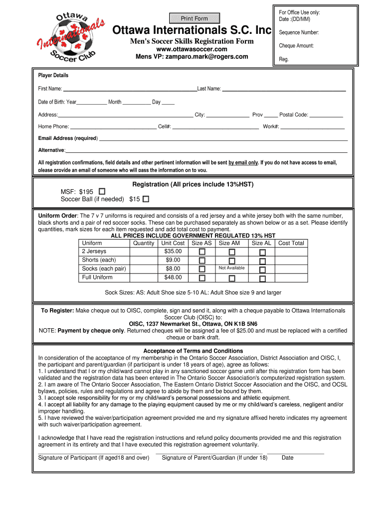 Fillable Online OISC Youth Comp Form Fax Email Print - pdfFiller