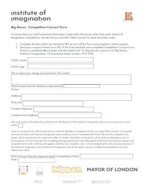 Fillable Online bigdance org Big Dance Competition Consent Form Fax ...