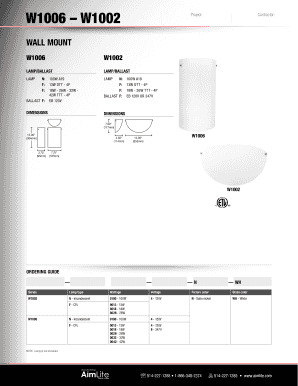 Fillable Online W1006 W1002 Catalog Page - aimlitecom Fax Email Print ...