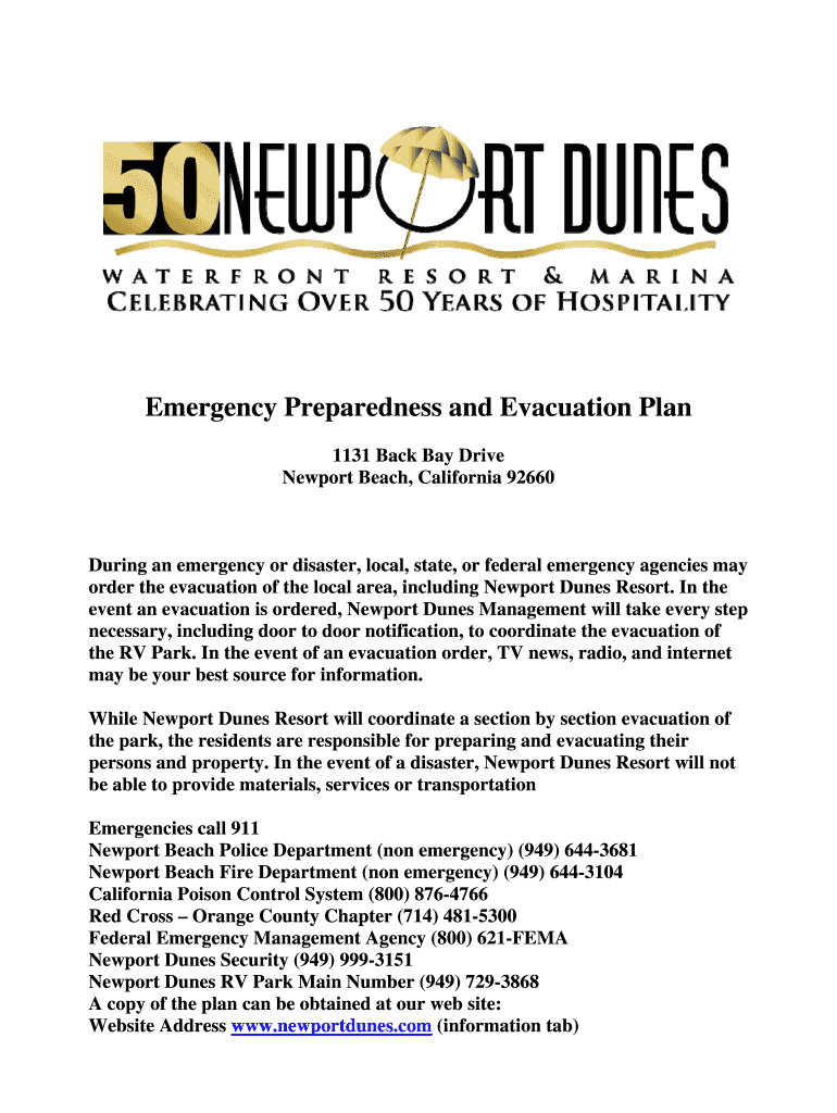 Fillable Online Emergency Preparedness and Evacuation Plan Fax Email Print - pdfFiller