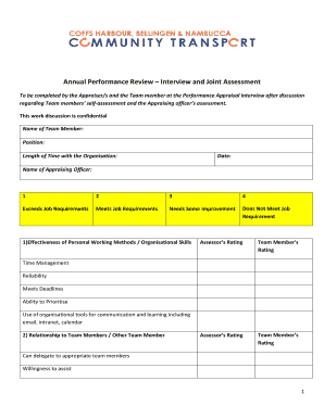 Fillable Online communitytransport net Annual Performance Review ...