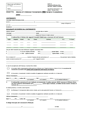 Compilabile Online comune oliveto-citra sa Istanza rimborso IMU versata ...
