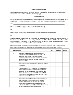 Fillable Online Incorporated in the Netherlands, registered with the ...