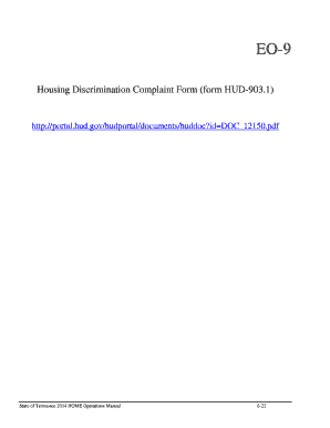Fillable Online Housing Discrimination Complaint Form (form HUD ...