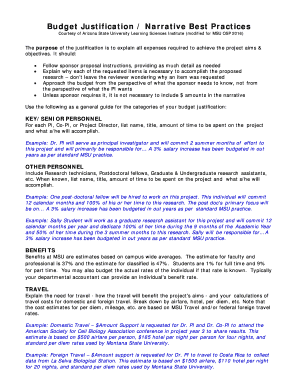 Fillable Online Budget Justification / Narrative Best Practices Fax ...