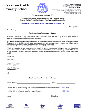 Fillable Online fawkham kent sch Parent Helper for refreshements ...