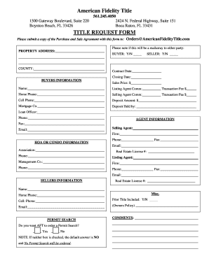 Fillable Online TITLE REQUEST bFORM fillableb 127 - American Fidelity ...