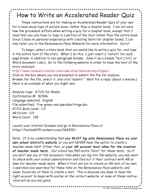 Fillable Online How to Write an Accelerated Reader Quiz Fax Email Print ...