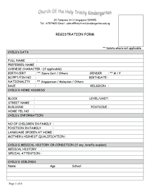 Fillable Online holytrinitykindergarten edu Church of the Holy Trinity ...