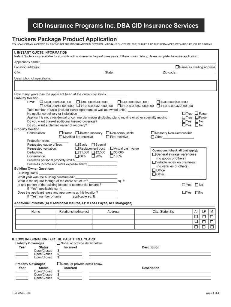 Fillable Online App-Commercial-Truckers-USLI-10222014-095700.pdf Fax Email Print - pdfFiller