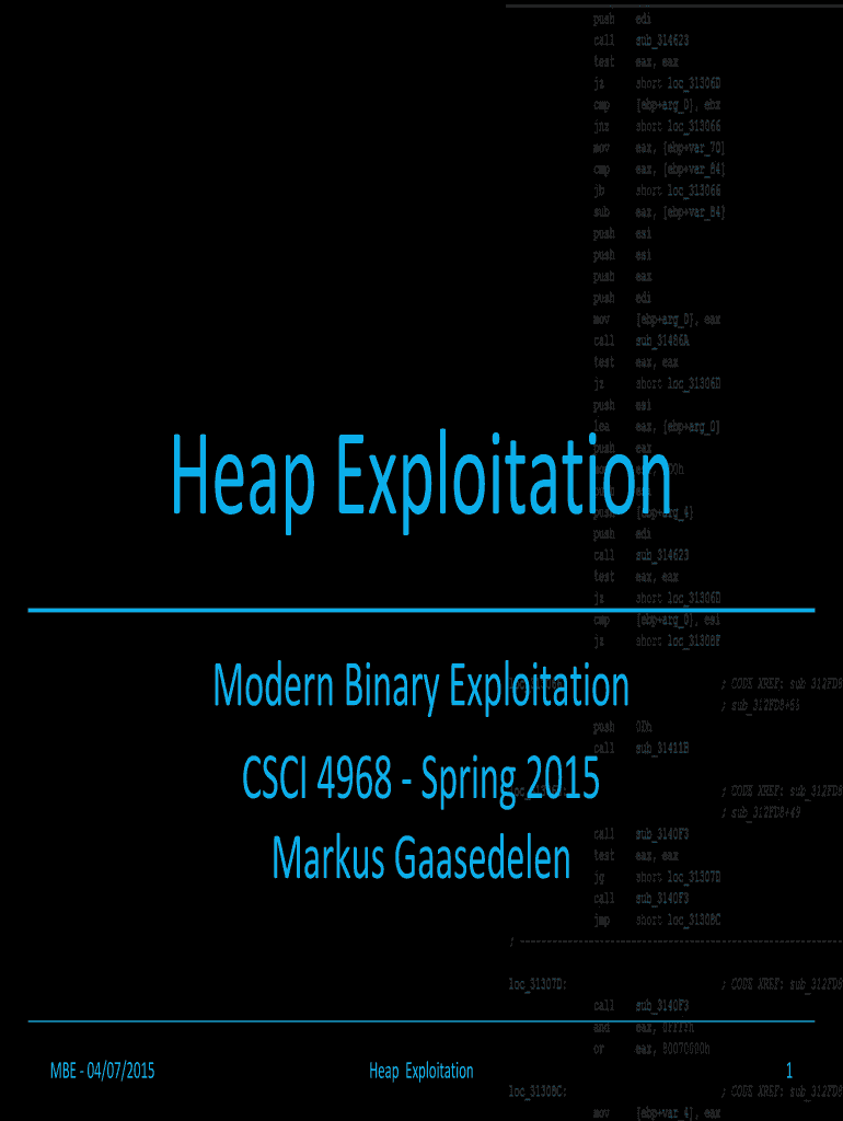 Fillable Online Heap Exploitation Fax Email Print - pdfFiller