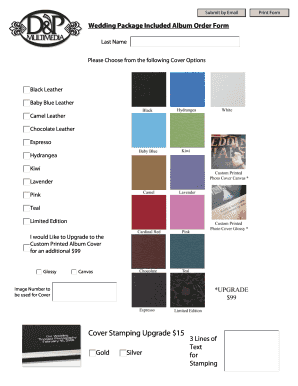 Fillable Online Wedding Package Included Album Order Form Fax Email ...