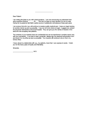 Fillable Online msv Dear Patient: I am writing this letter to you with ...
