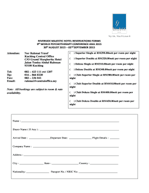 Fillable Online RIVERSIDE MAJESTIC HOTEL RESERVATIONS FORMS 9th ... Fax ...