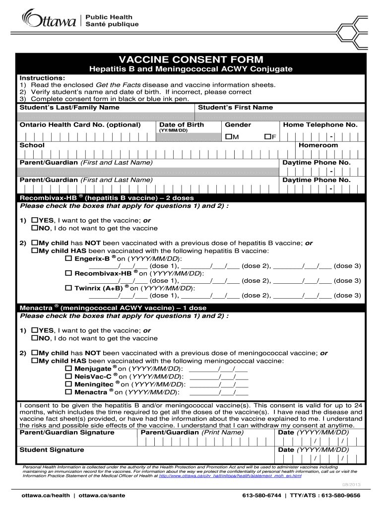 Fillable Online bboard ocsb Hepatitis B and Meningococcal ACWY ...