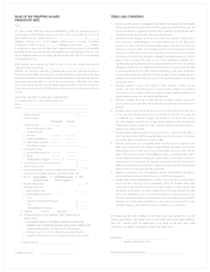 Fillable Online Bank of the philippine islands bpromissory noteb bb ...
