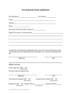Fillable Online Tree permit form - hawlmscom Fax Email Print - pdfFiller
