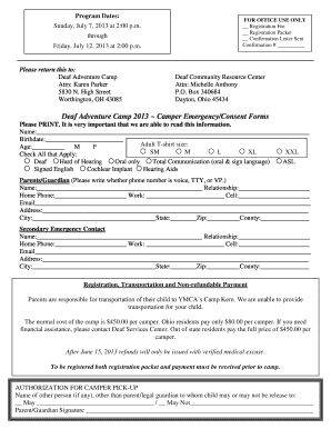 Fillable Online Camper_Registration Fax Email Print - pdfFiller