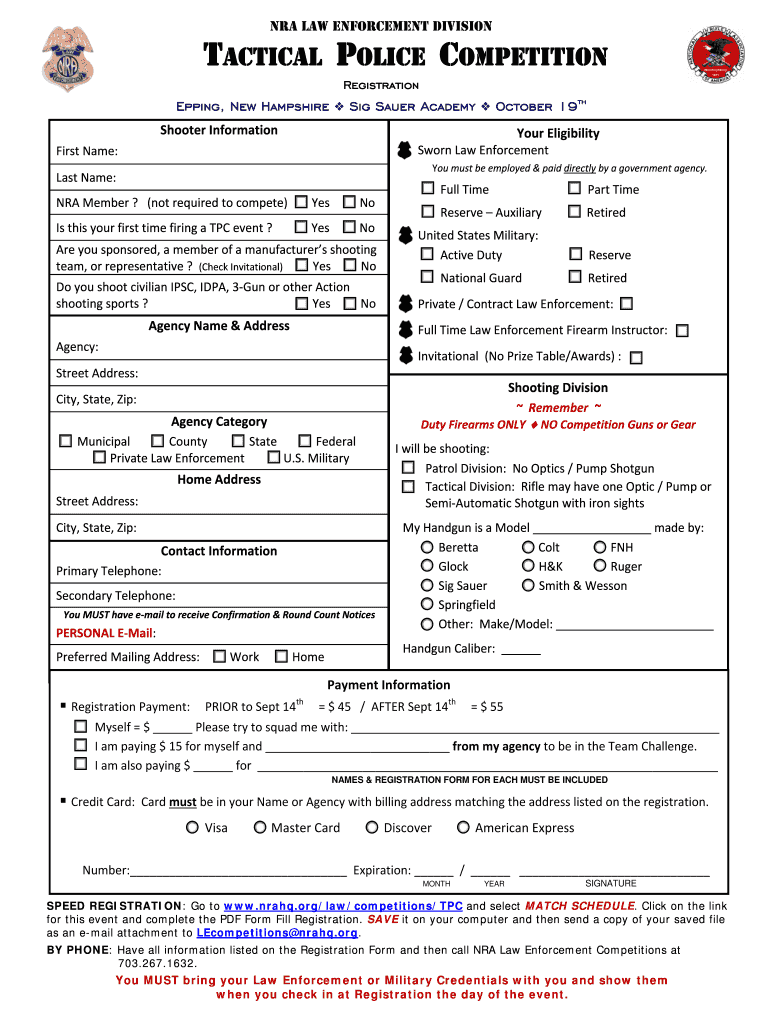 Fillable Online tpc nra Sig Registration Template Fax Email Print ...