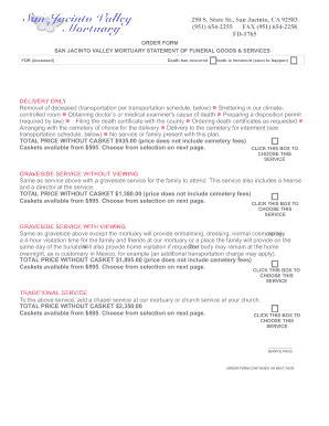 Fillable Online San Jacinto Valley Mortuary ...