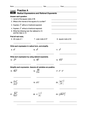 Fillable Online List all of the square roots of 36 Fax Email Print ...