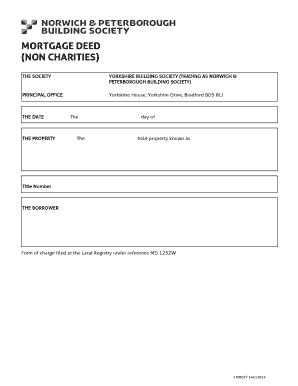 Fillable Online Mortgage bdeedb - Norwich and Peterborough Building ...