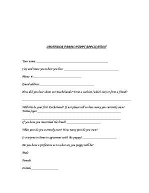 Fillable Online Puppy Questionnaire.doc Fax Email Print - pdfFiller