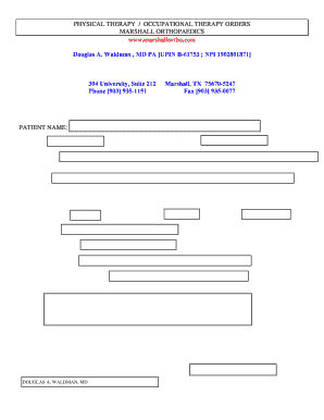 Fillable Online Physical Therapy Form 5 - Application for ... - Office ...